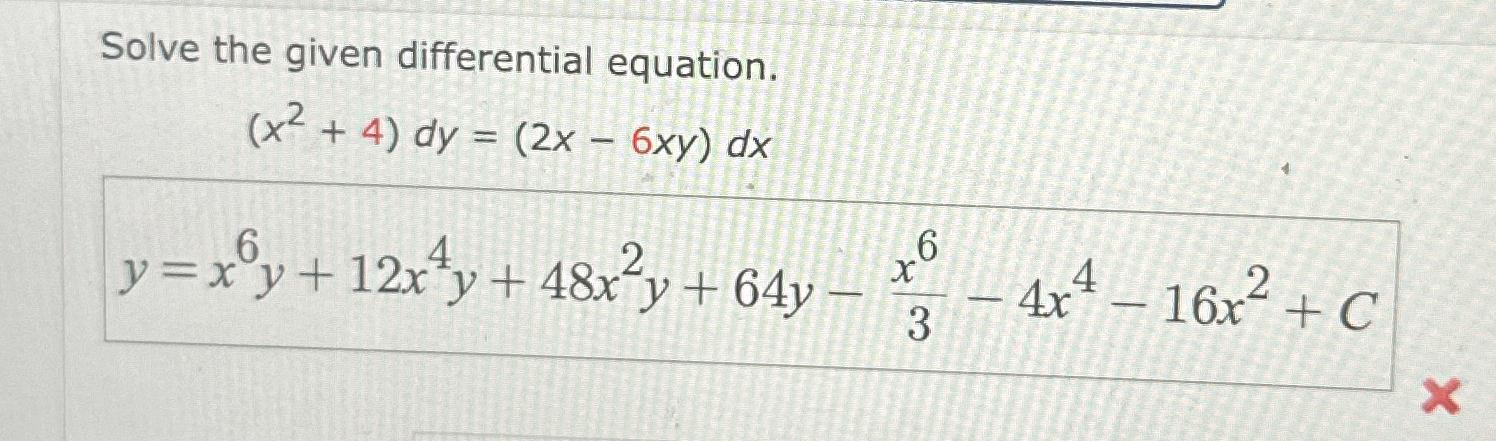 Solved Solve the given differential | Chegg.com