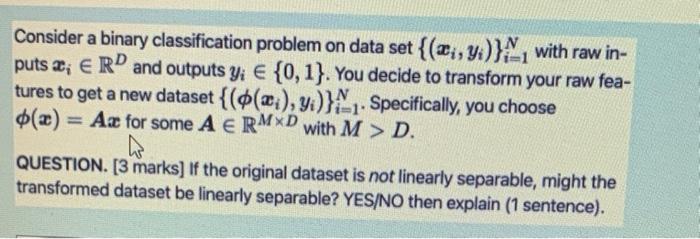 Solved Consider A Binary Classification Problem On Data Set 3294
