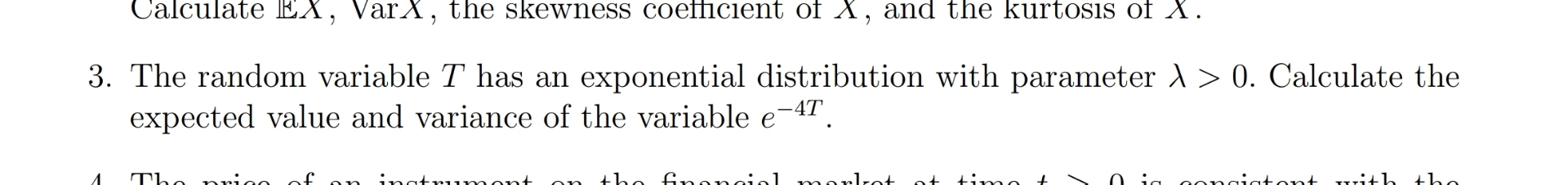 Solved 3. ﻿The random variable T ﻿has an exponential | Chegg.com