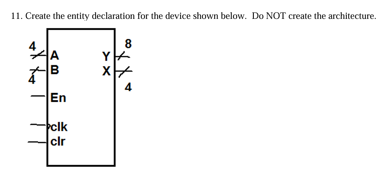 11. ﻿Create the entity declaration for the device | Chegg.com
