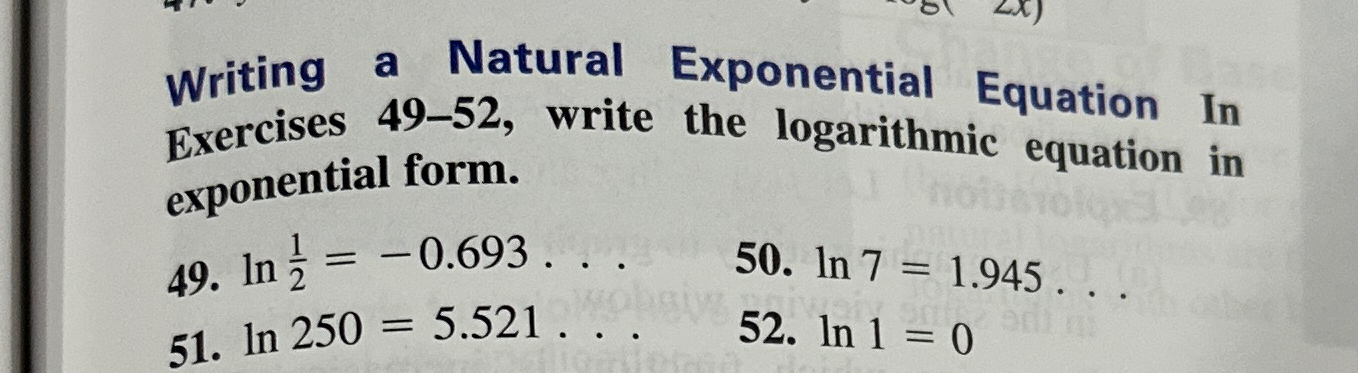 Solved Writing a Natural Exponential Equation In Exercises | Chegg.com