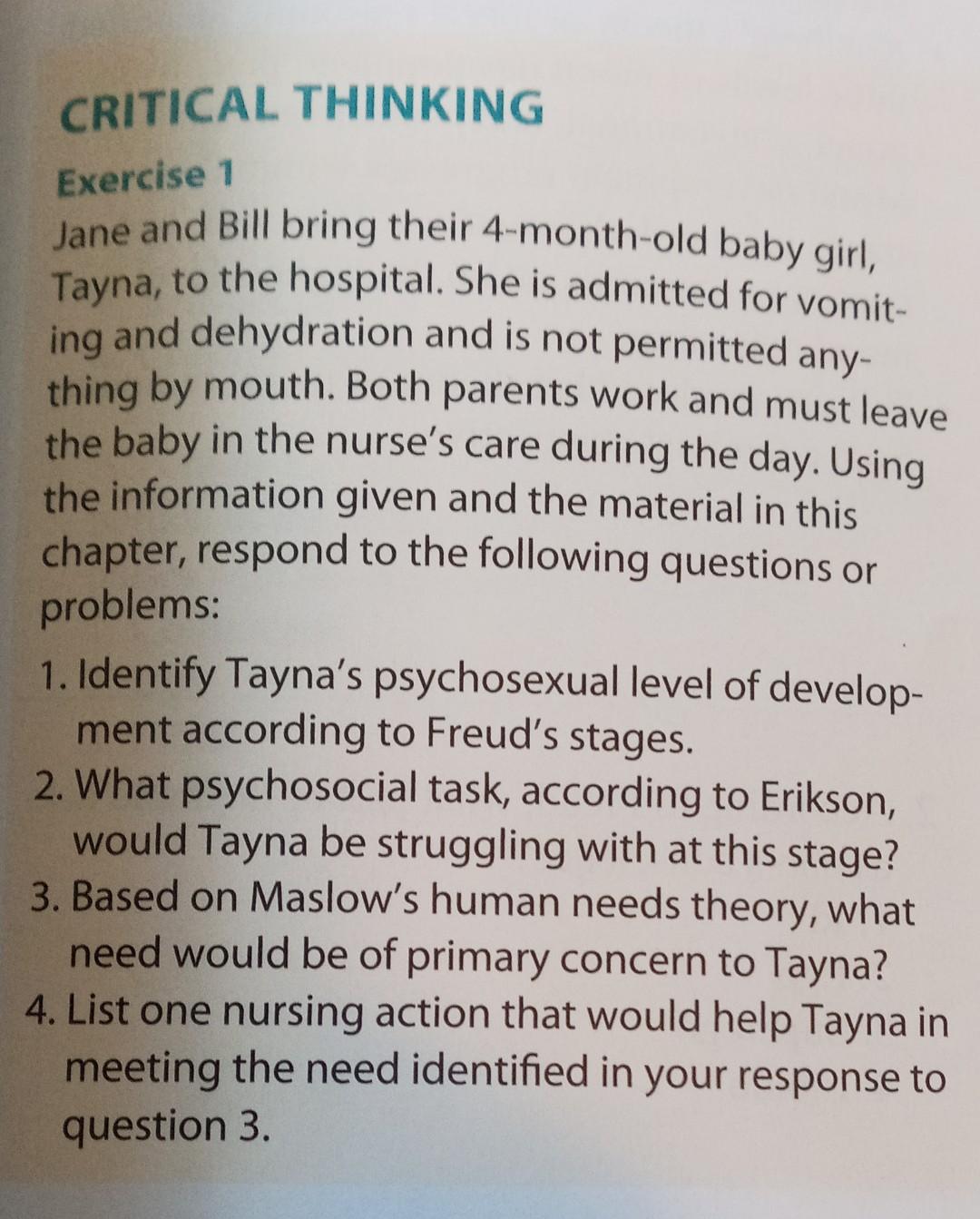 Solved CRITICAL THINKING Exercise 1 Jane and Bill bring | Chegg.com