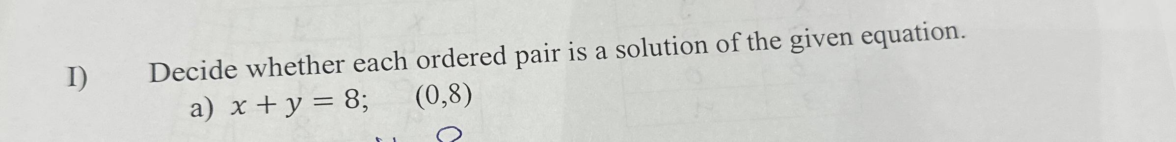 Solved I) ﻿Decide whether each ordered pair is a solution of | Chegg.com