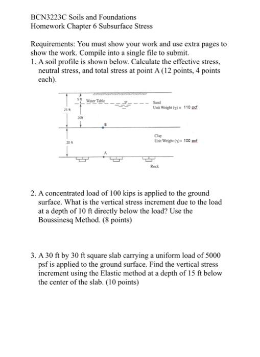 Solved BCN3223C Soils and Foundations Homework Chapter 6 | Chegg.com