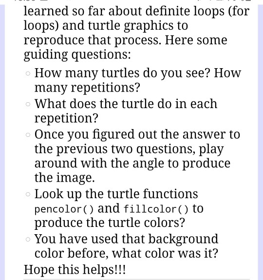 Write a program that uses turtle graphics to generate | Chegg.com