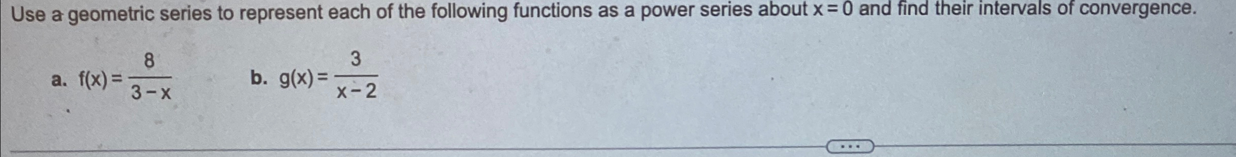 Solved Use a geometric series to represent each of the | Chegg.com