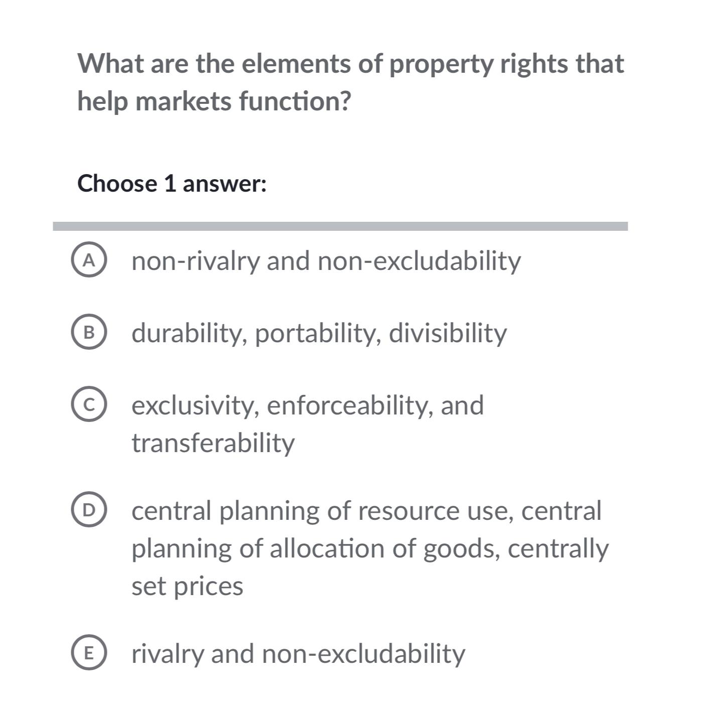Solved What are the elements of property rights that help | Chegg.com