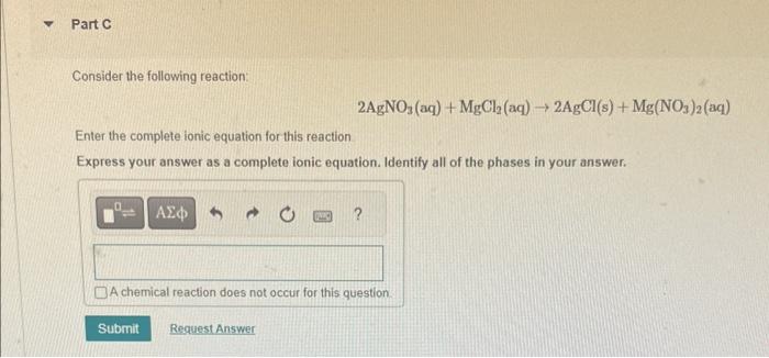 Solved Consider the following reaction: | Chegg.com