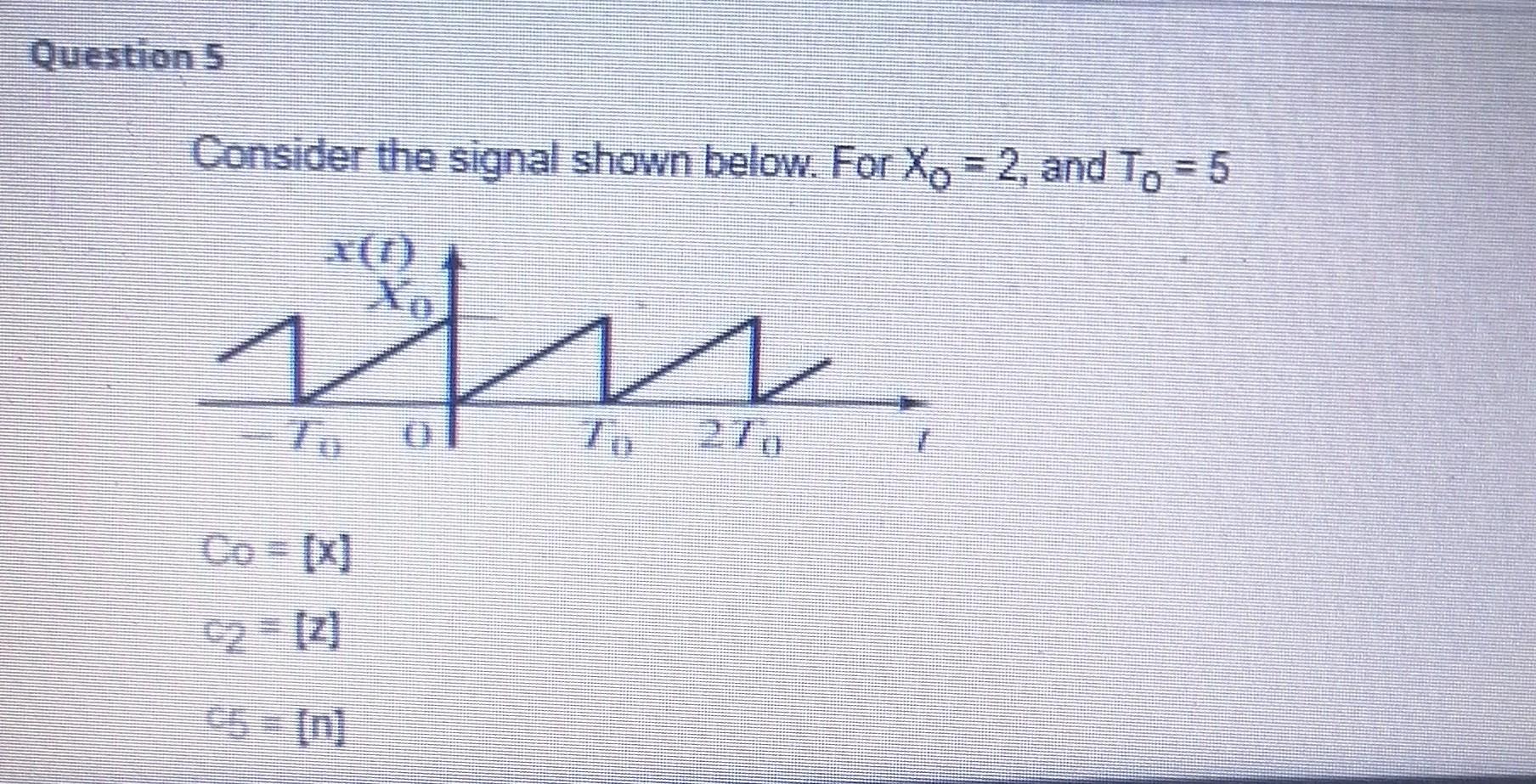 Consider the signal shown below. For X0=2, and T0=5 | Chegg.com