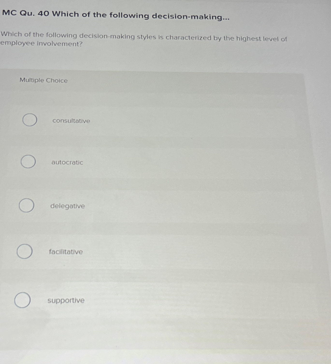 Solved MC Qu. 40 ﻿Which of the following | Chegg.com
