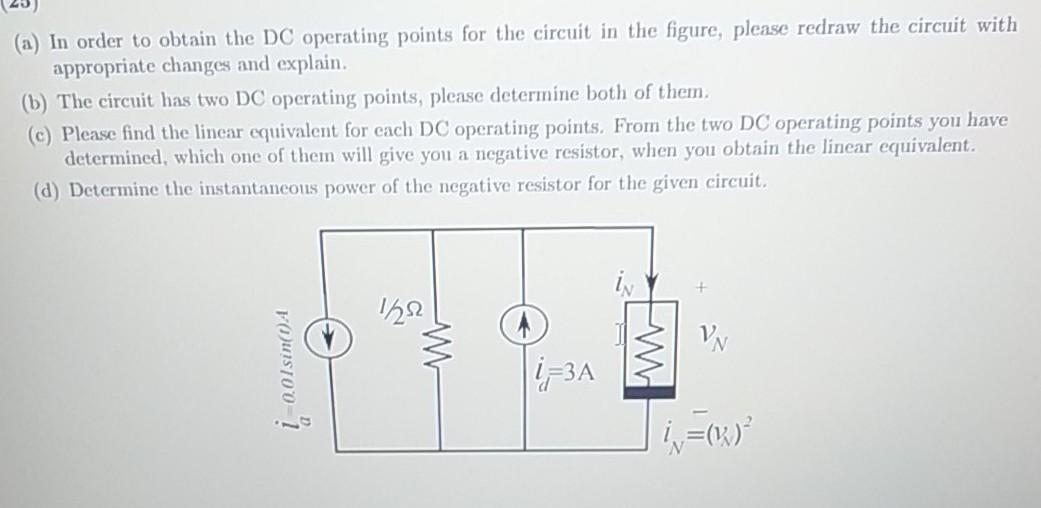 Solved (a) In order to obtain the DC operating points for | Chegg.com