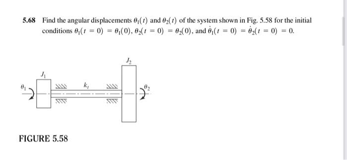 Solved 5.68 Find the angular displacements 0₁(1) and 02(1) | Chegg.com