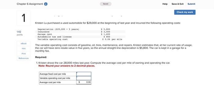 Solved The Variable Operating Cost Consists Of Gasoline