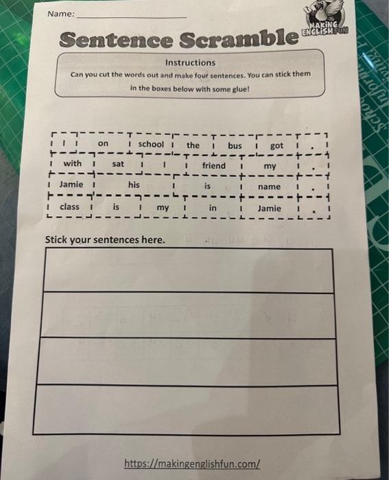 Instructions Can you cut the words out and make four | Chegg.com