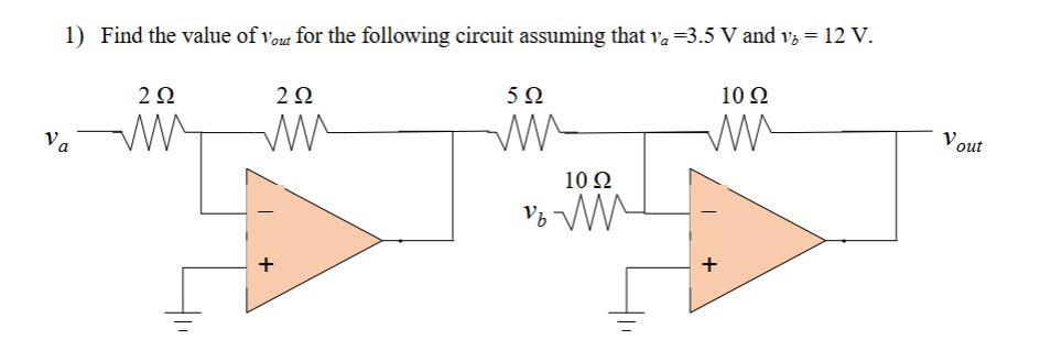 Solved Find the value of vout ﻿for the following circuit | Chegg.com