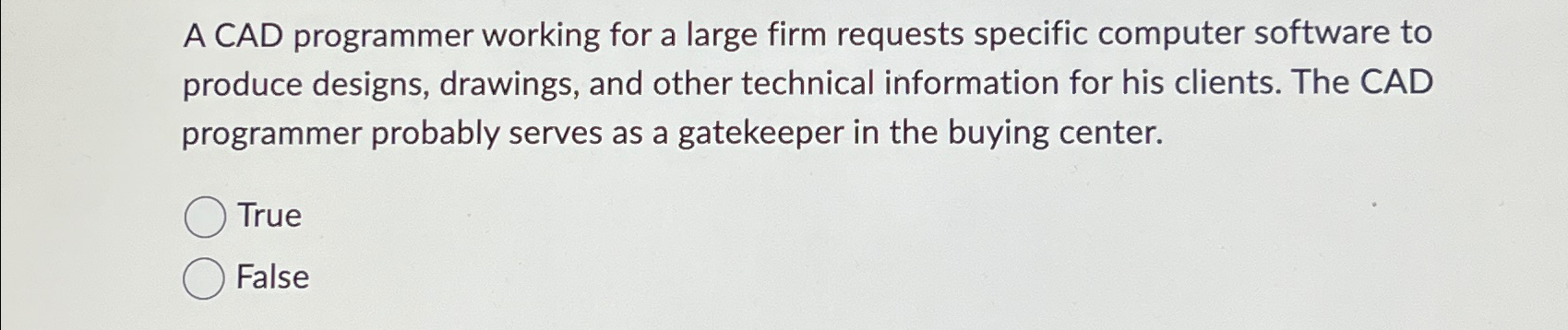 Solved A CAD programmer working for a large firm requests | Chegg.com