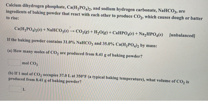 Solved Calcium dihydrogen phosphate, Ca(H2PO4)2, and sodium | Chegg.com