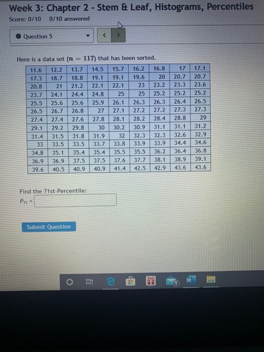 Solved Week 3: Chapter 2 - Stem & Leaf, Histograms, | Chegg.com