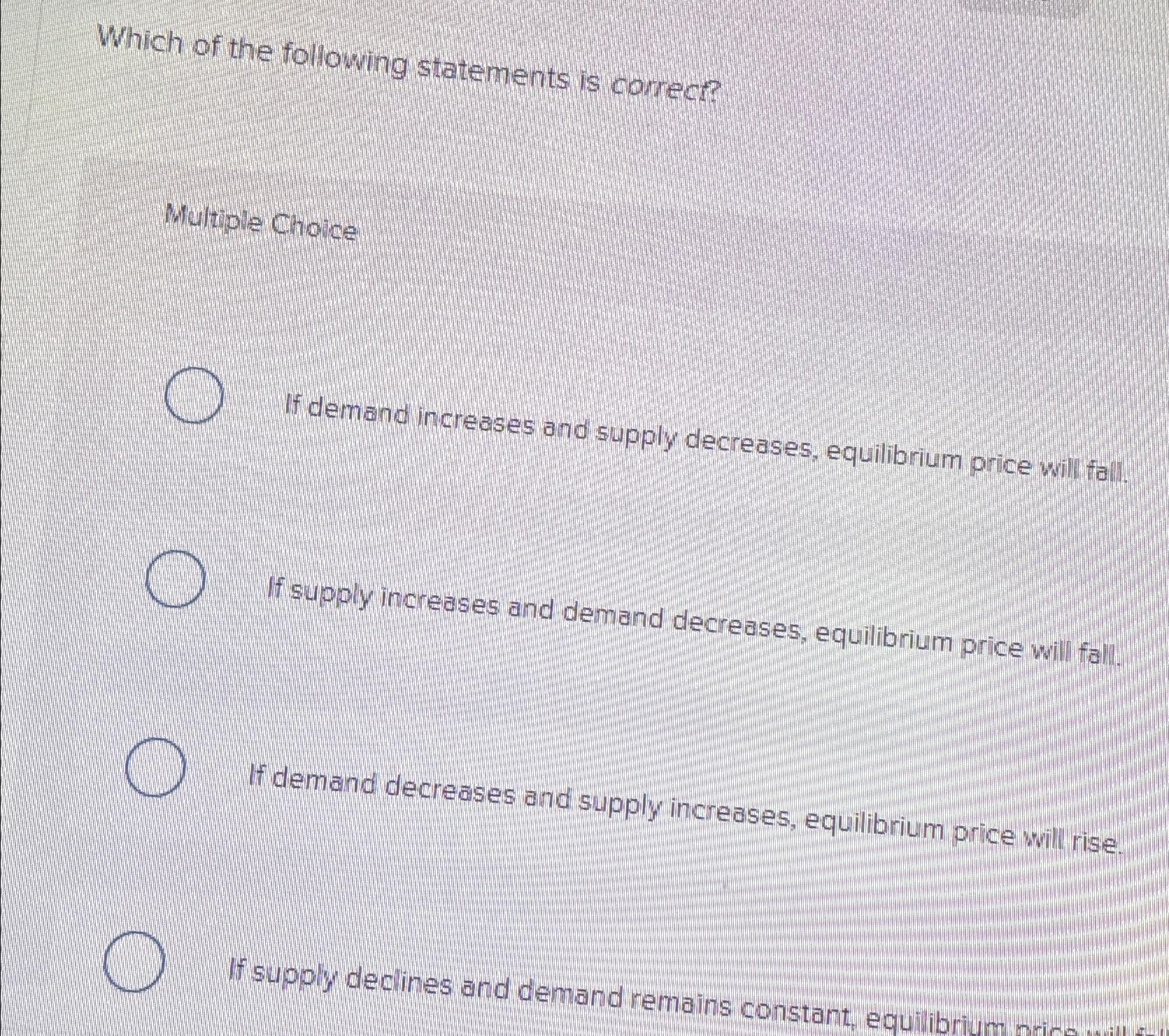 Solved Which of the following statements is correct?Multiple | Chegg.com