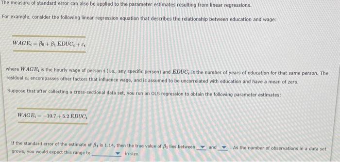 Solved The measure of standard error can also be applied to | Chegg.com