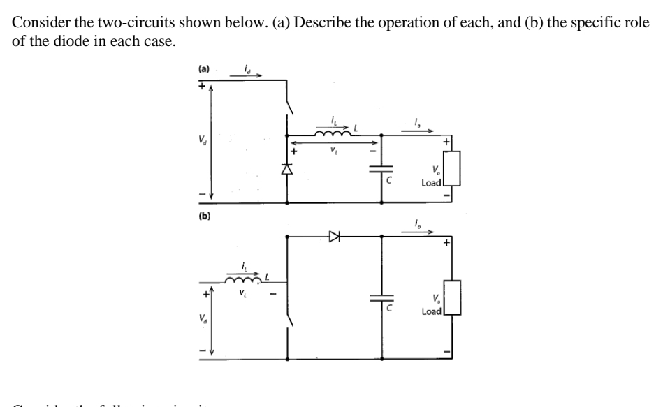 Solved Consider the two-circuits shown below. (a) ﻿Describe | Chegg.com