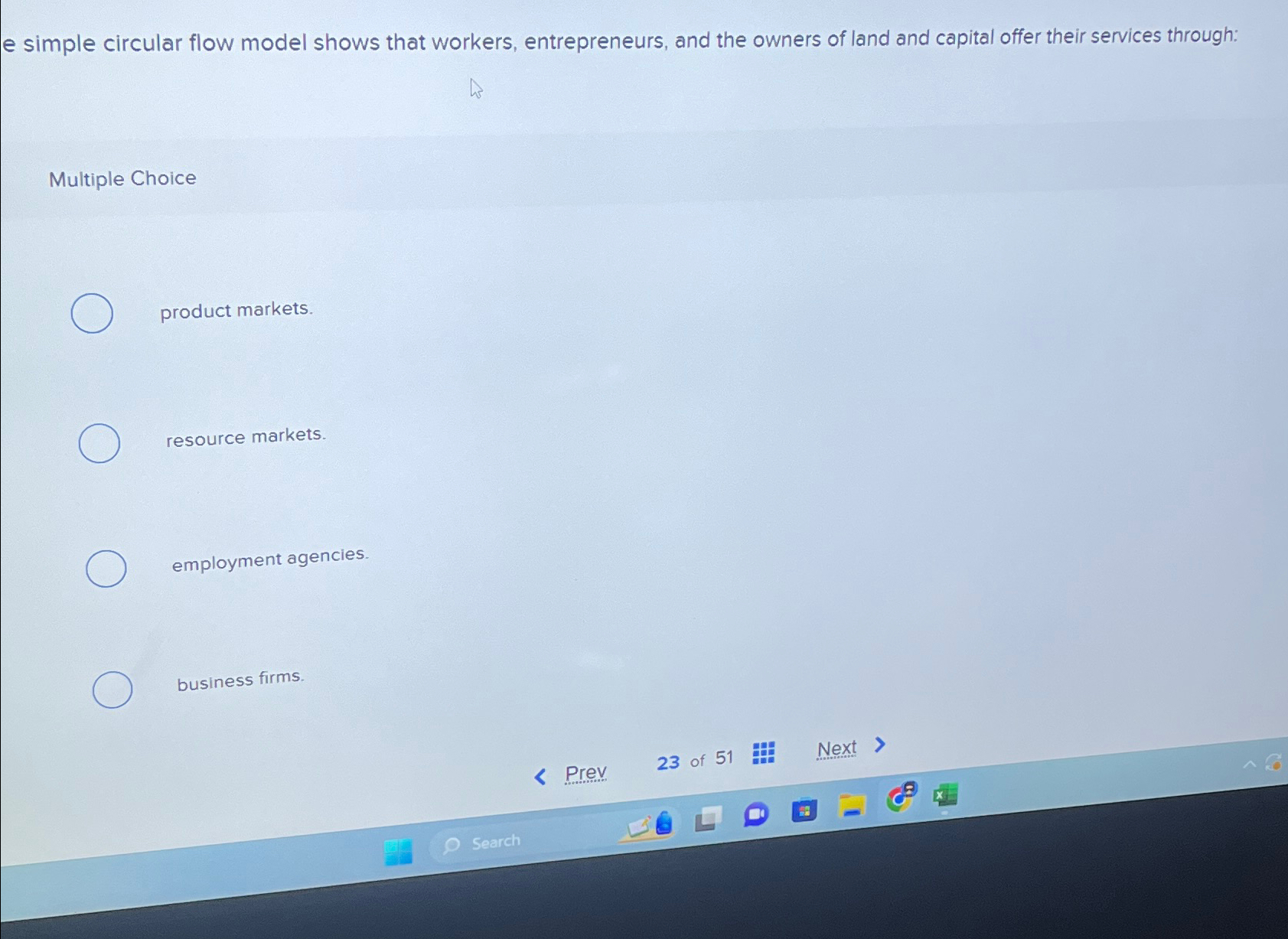 Solved e simple circular flow model shows that workers, | Chegg.com