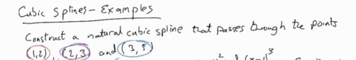 Solved Cubic Splines - Examples Construct a natural cubic | Chegg.com