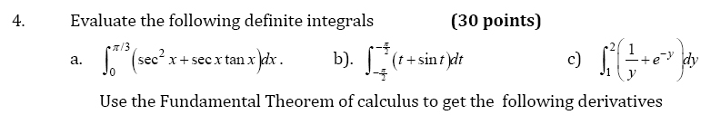Solved Evaluate the following definite integrals \pi/3 0 | Chegg.com