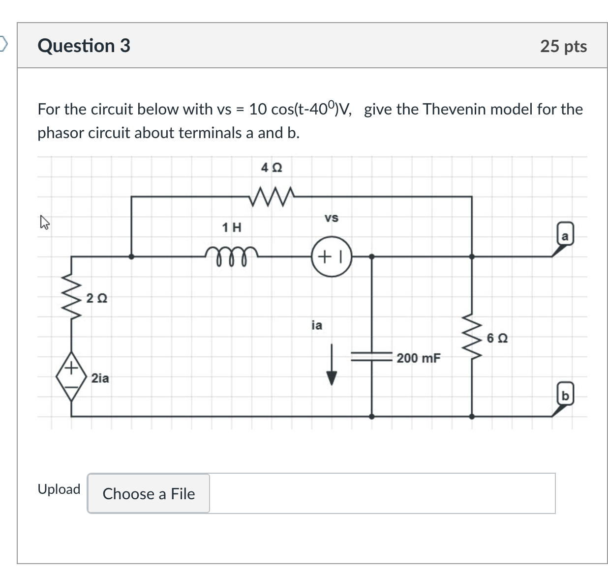 Solved Question 325 ptsFor the circuit below with | Chegg.com