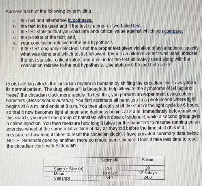 Solved Address each of the following by providing: a. the | Chegg.com