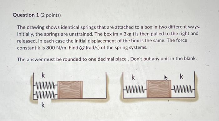 Solved The drawing shows identical springs that are attached | Chegg.com