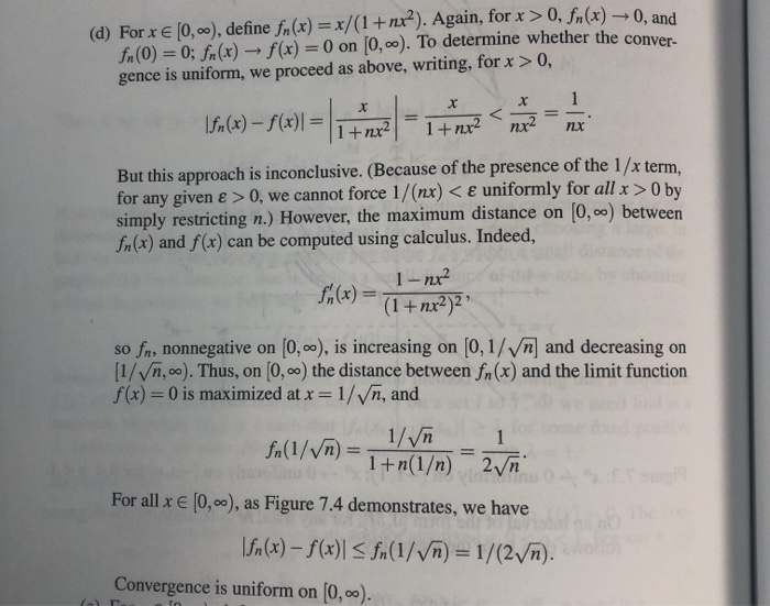 Solved 5. Define, for n e N and x ER, fn(x) = x/(1+nx?). (a) | Chegg.com