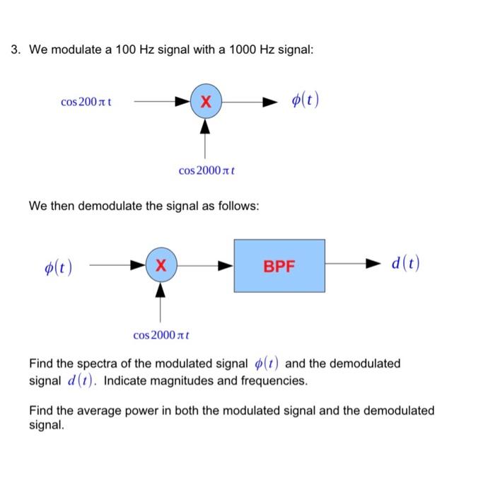 3 We Modulate A 100 Hz Signal With A 1000 Hz Signal