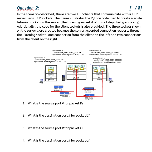 Solved Question 2:[ / 8]In the scenario described, there are | Chegg.com