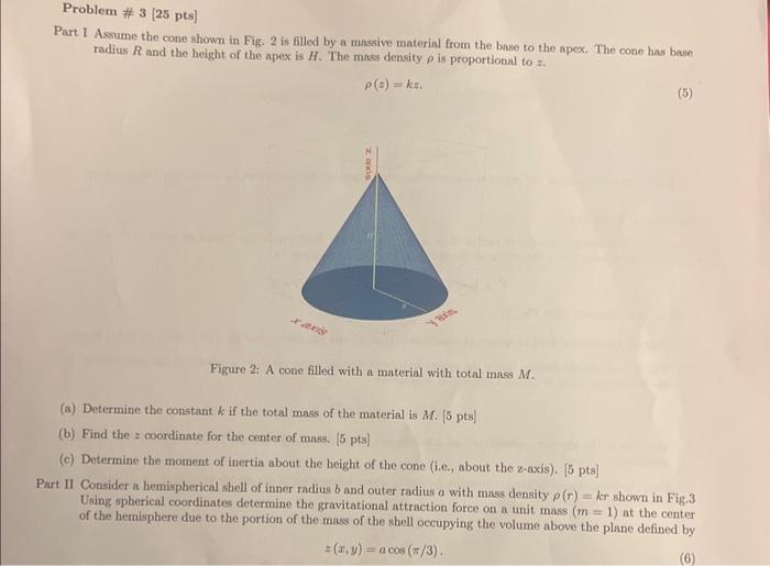 Solved Part I Assume the cone shown in Fig. 2 is filled by a | Chegg.com