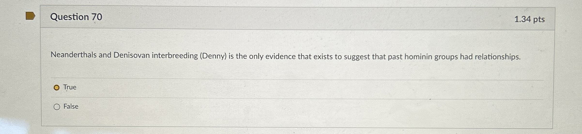 Solved Question 701.34 ﻿ptsNeanderthals and Denisovan | Chegg.com