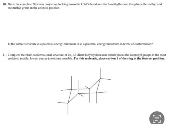 Solved Draw the complete Newman projection looking down the | Chegg.com