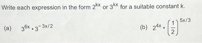 Solved Write each expression in the form 2kx or 3kx for a | Chegg.com