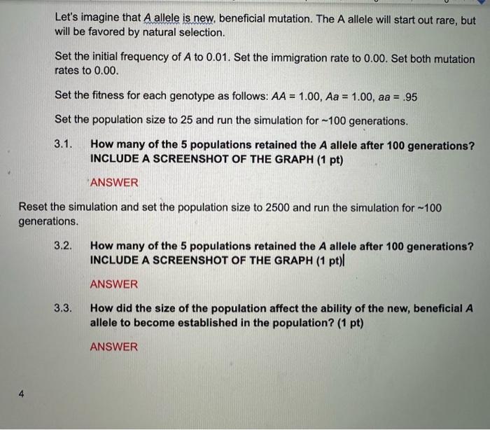 Solved Quesiton Set 1: How does population size affect the | Chegg.com