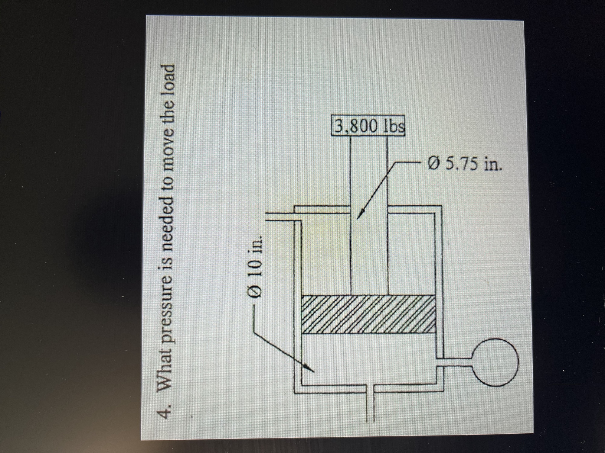 Solved What pressure is needed to move the load | Chegg.com
