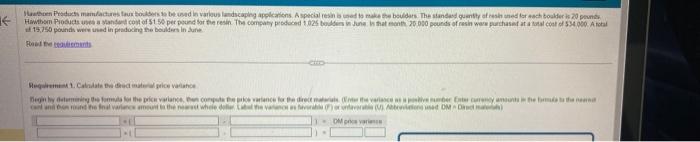 Solved Requirements 1. Calculate the direct material price | Chegg.com Solved Requirements 1. Calculate the direct material price | Chegg.com