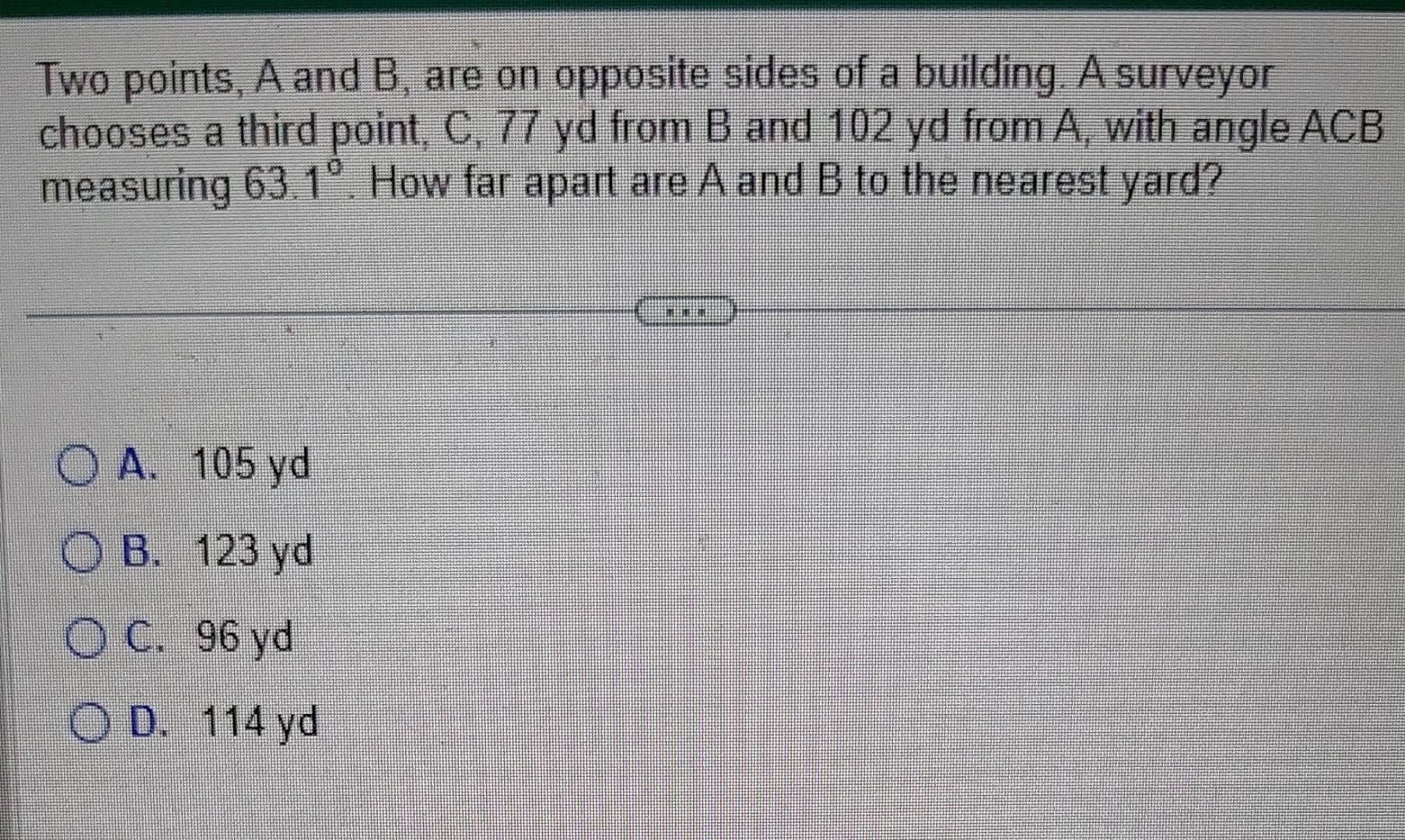 Solved Two points, A and B, are on opposite sides of a | Chegg.com