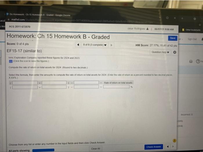 Solved Do Homework Ch 15 Homework Graded Google Chrome | Chegg.com