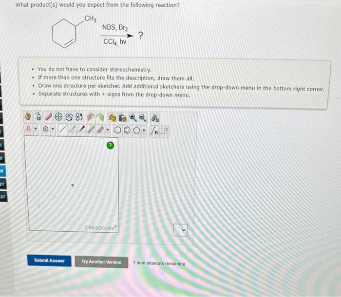 Solved What product(s) would you expect from the following | Chegg.com