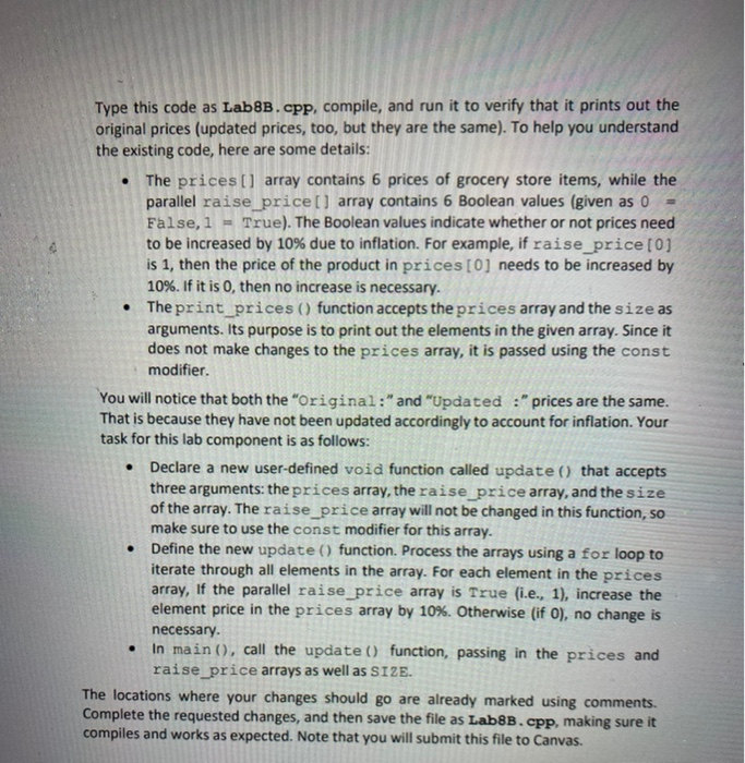 Solved B. Passing Arrays to Functions Just like variables, | Chegg.com