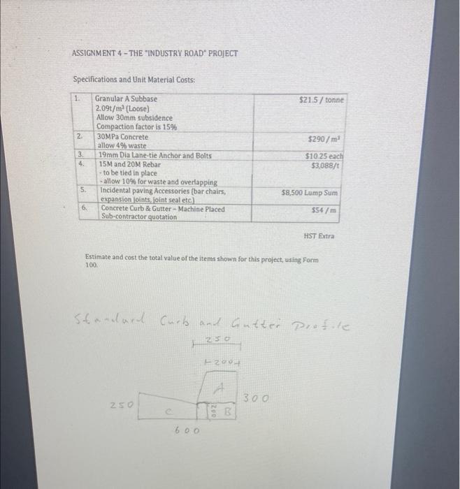 Solved ESTIMATE SUMMARY FORN 100CON8404 Assignment 4 - | Chegg.com