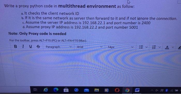Solved Write A Proxy Python Code In Multithread Environment