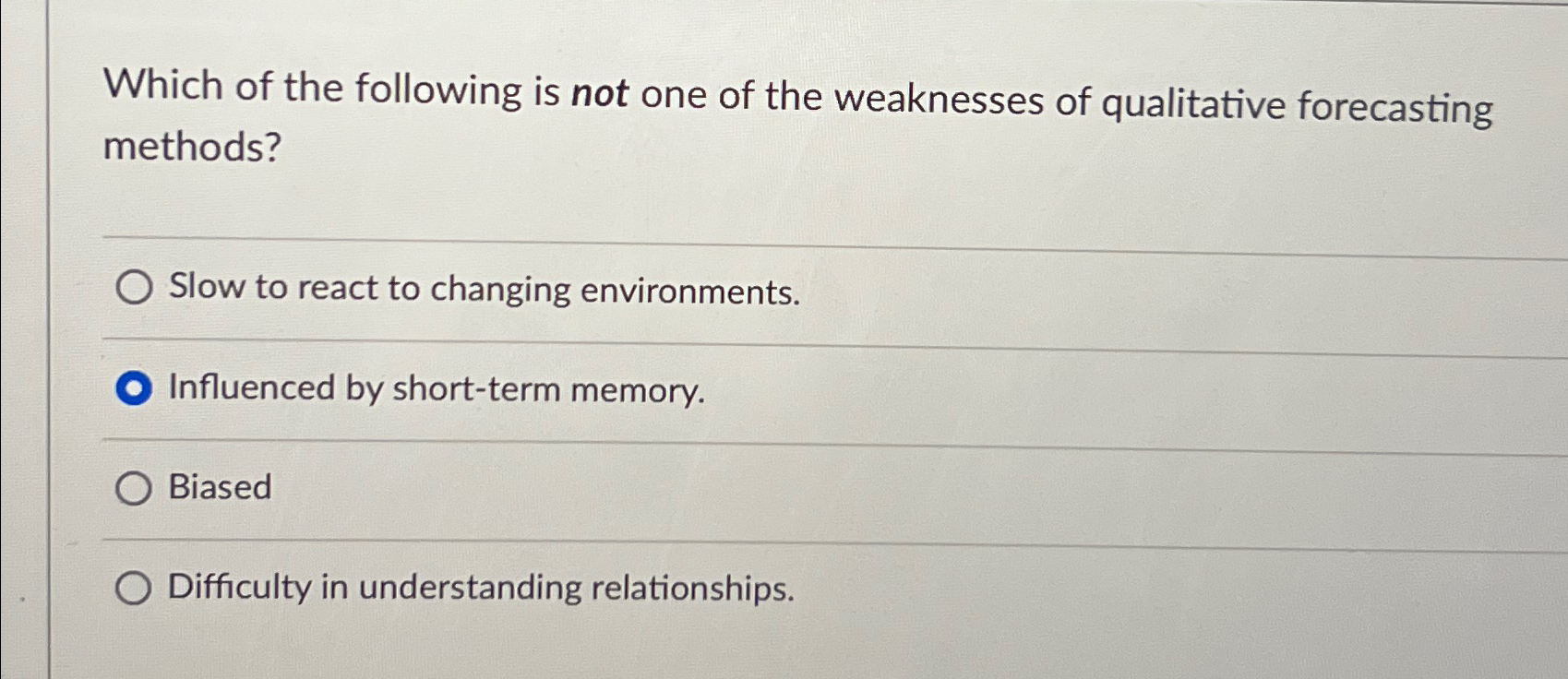 Solved Which of the following is not one of the weaknesses | Chegg.com