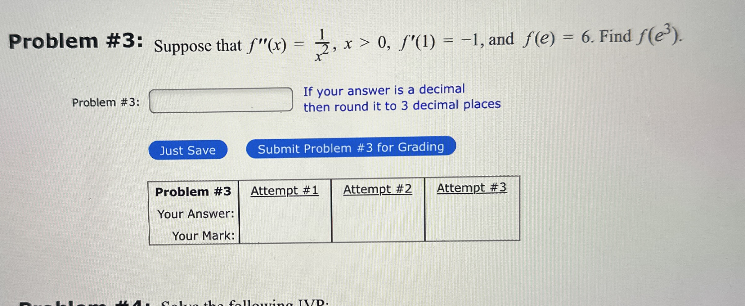 Solved Problem #3: Suppose that f''(x)=1x2,x>0,f'(1)=-1, | Chegg.com Solved Problem #3: Suppose that f''(x)=1x2,x>0,f'(1)=-1, | Chegg.com