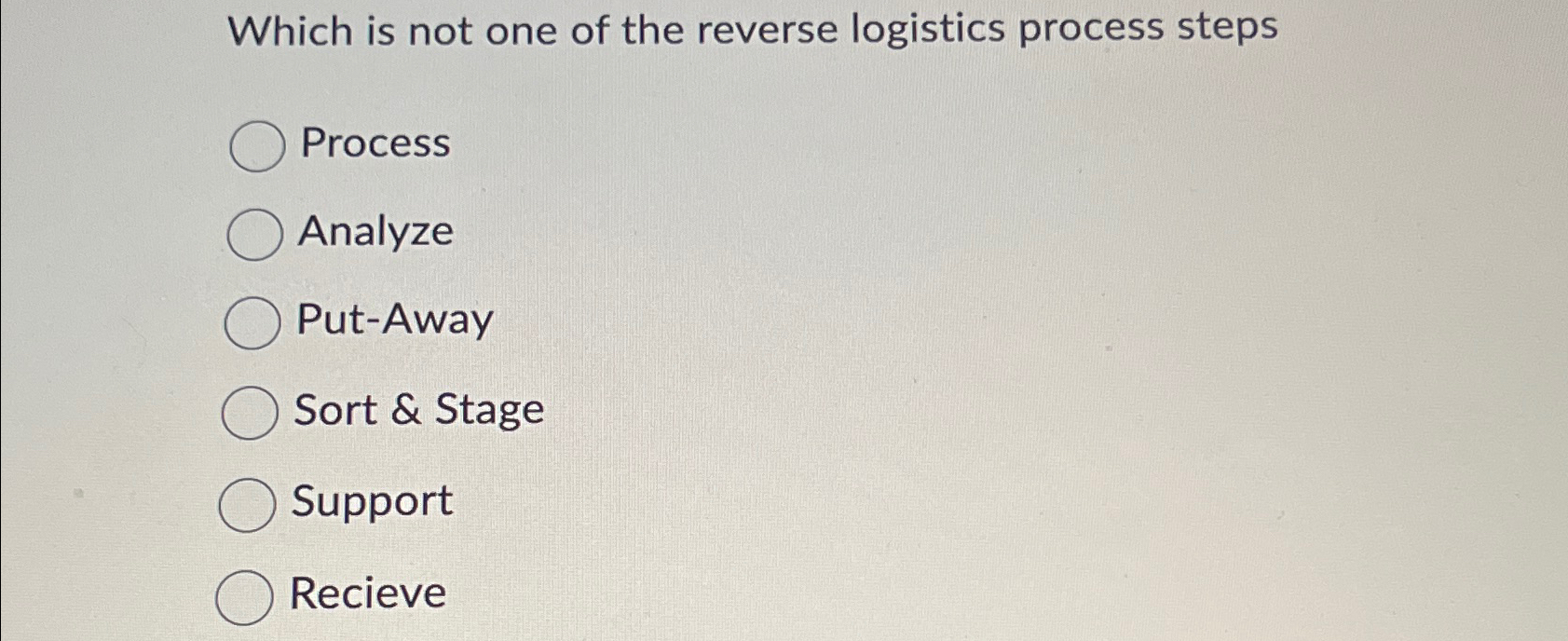 Solved Which is not one of the reverse logistics process | Chegg.com